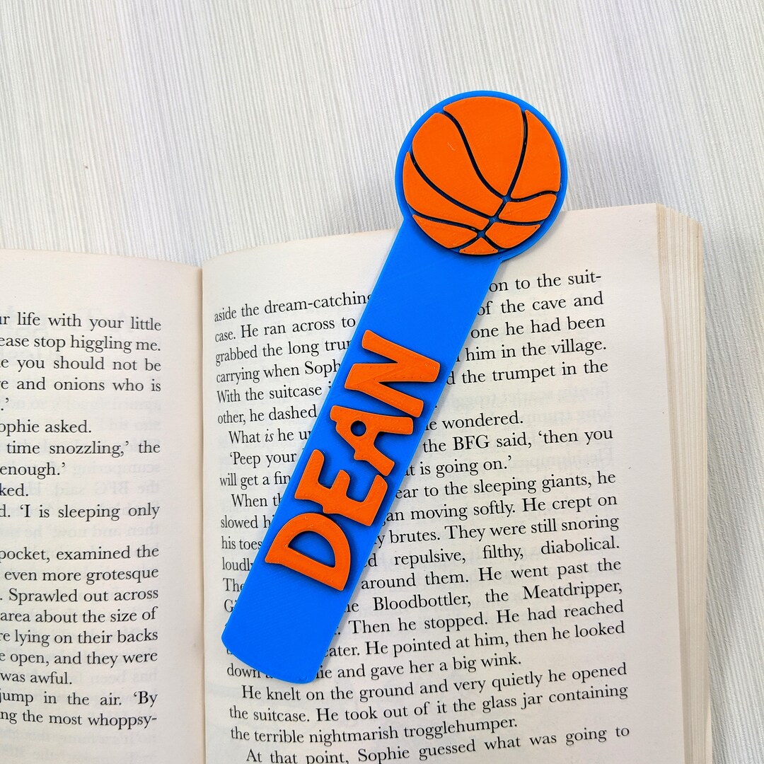 Personalised Basketball Bookmark, Kids Bookmark, Personalized Bookmark ...