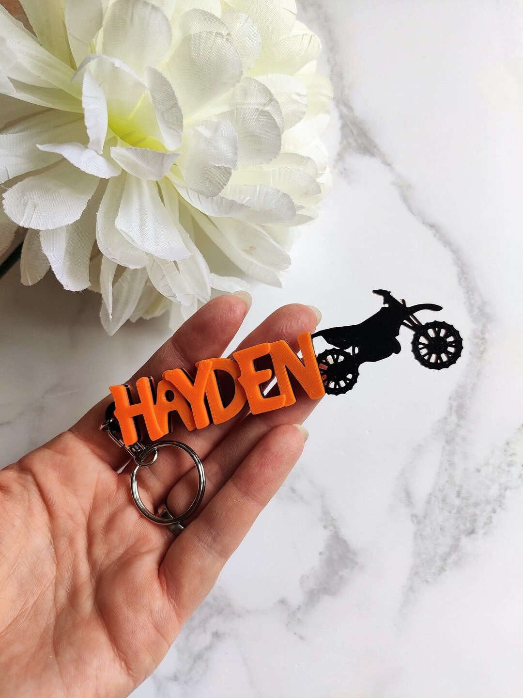 Personalised Motorcross Keyring, Kids Personalized Bike Keychain ...