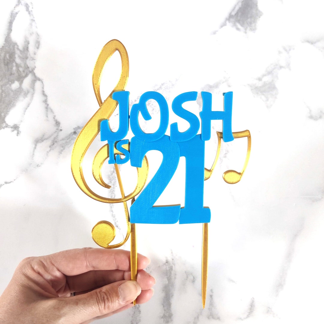 Music Cake Topper, Singing Cake Topper, Musical Personalised Cake ...