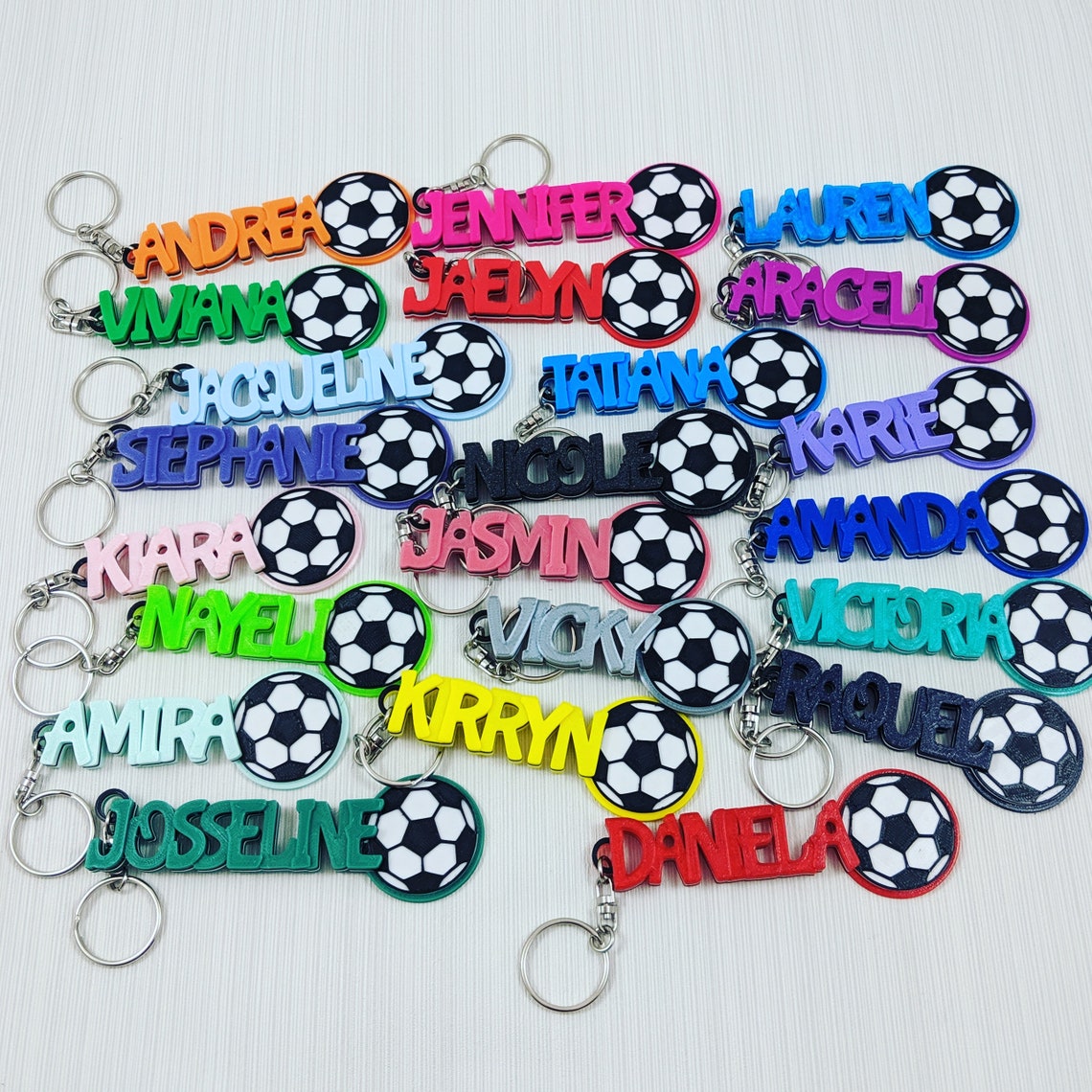 Personalised Keyring, Kids Personalized Football Keychain, Soccer Kids ...