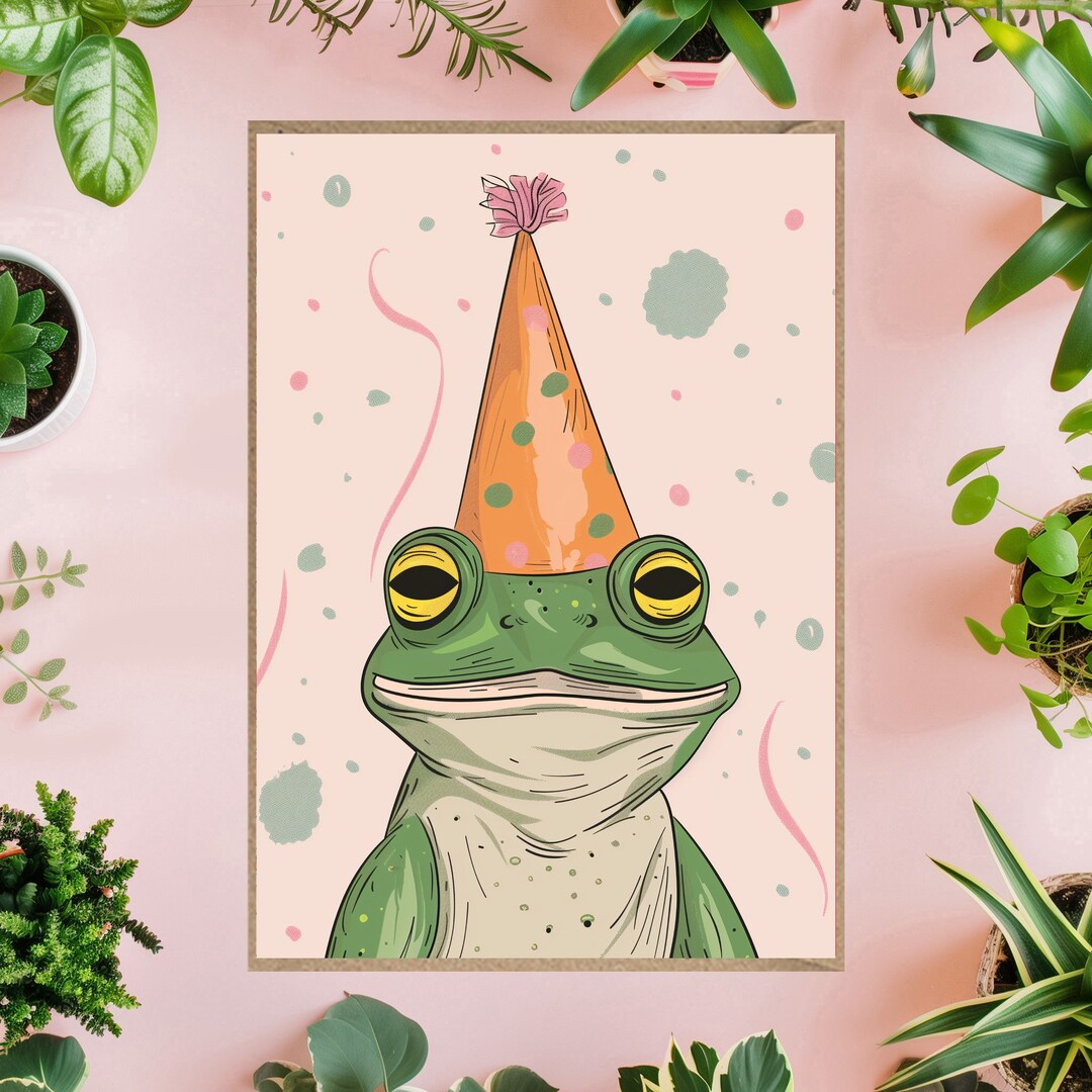 Frog Greetings Card Birthday Thank You Card for Her for Him for Child ...