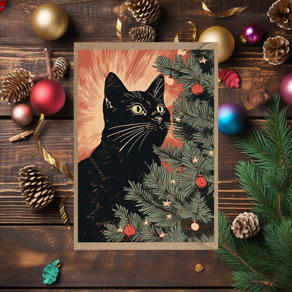 Cat Christmas Cards - Etsy