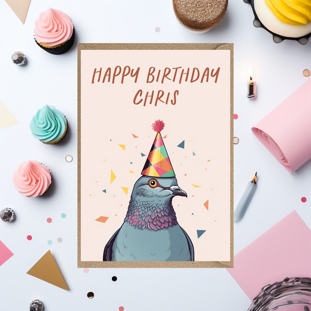 Personalised Pigeon Birthday Card Animal Birthday Card Dad Grandad ...