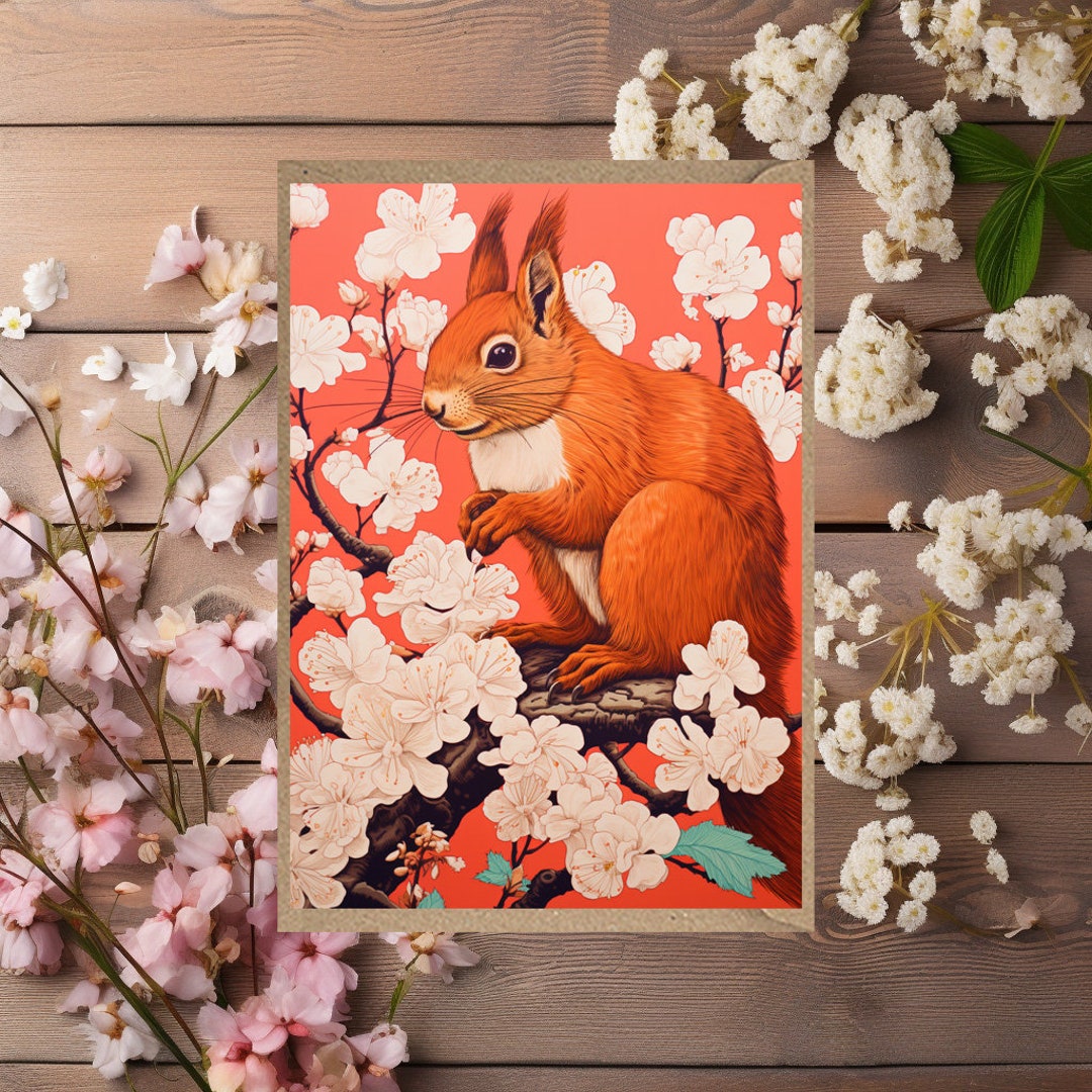 Red Squirrel Greetings Card Birthday Thank You Card for Her for Him ...