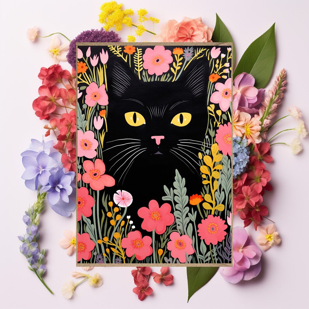 Cat Greetings Card Birthday Thank You Card for Her for Him - Etsy