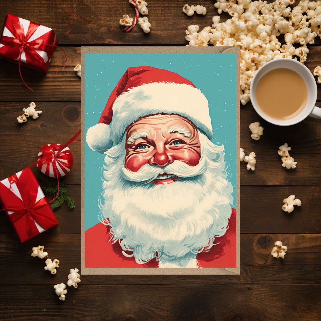 Father Christmas Card Christmas Tree for Her for Him for Child Sister ...