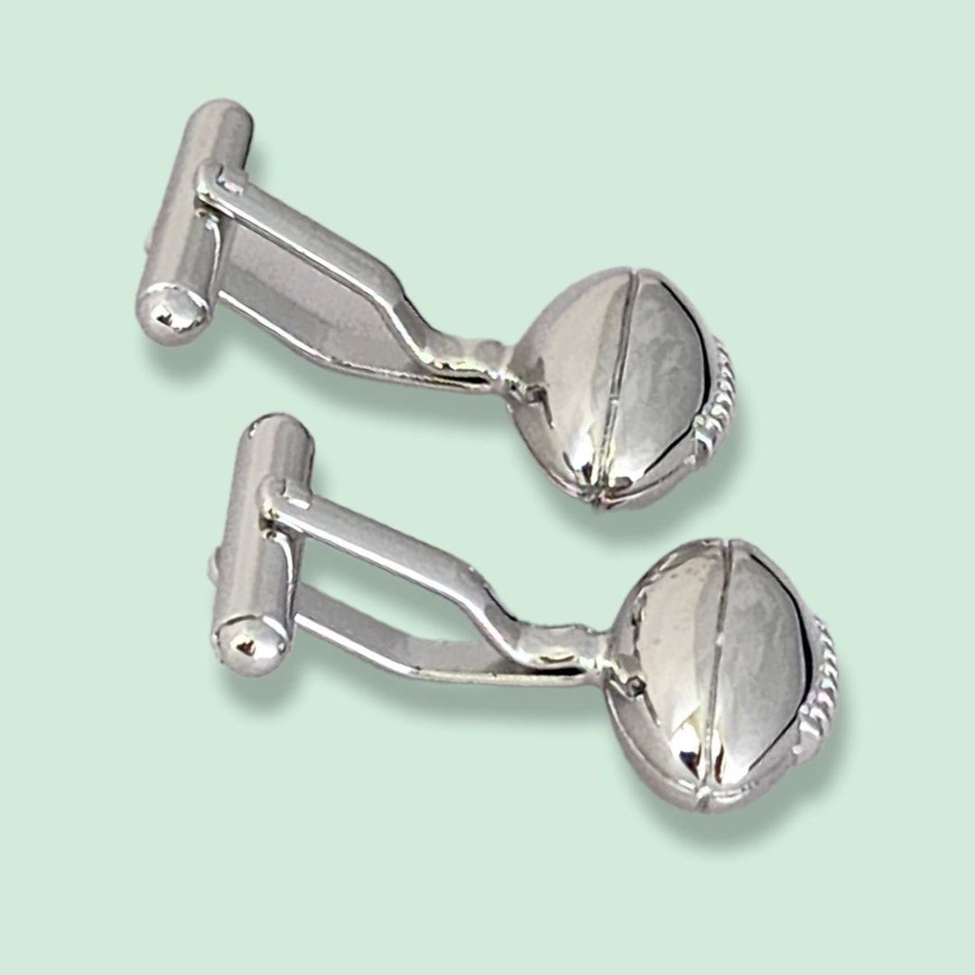 Genuine Silver-plated US Football/rugby Ball Shaped Cufflinks - Made in ...