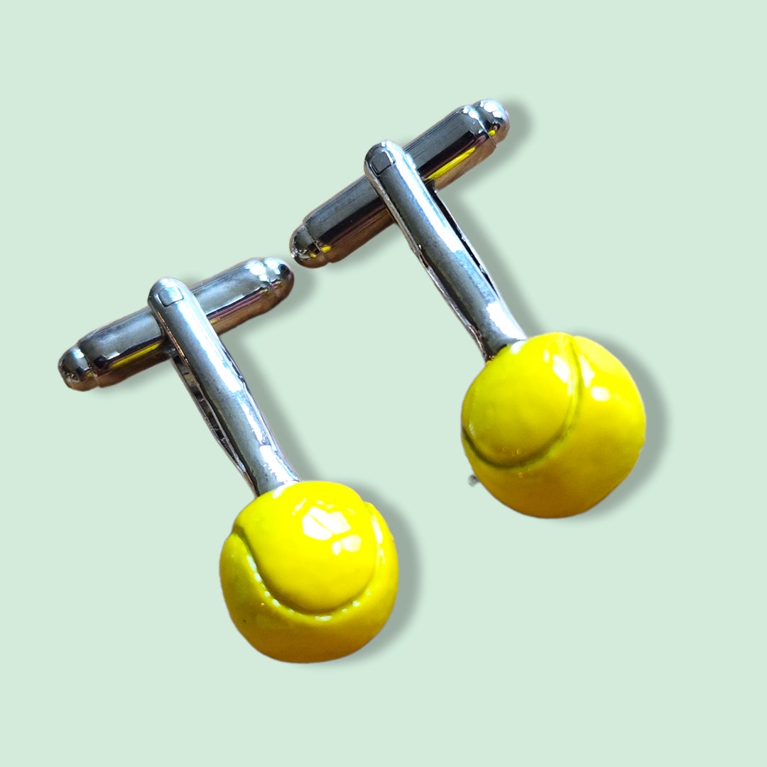 Genuine Silver-plated Tennis Ball Shaped Cufflinks - Made in UK - Etsy