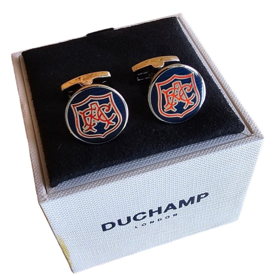 DUCHAMP London "duchamp Crest" Whale Back Silver Plated Cufflinks ...