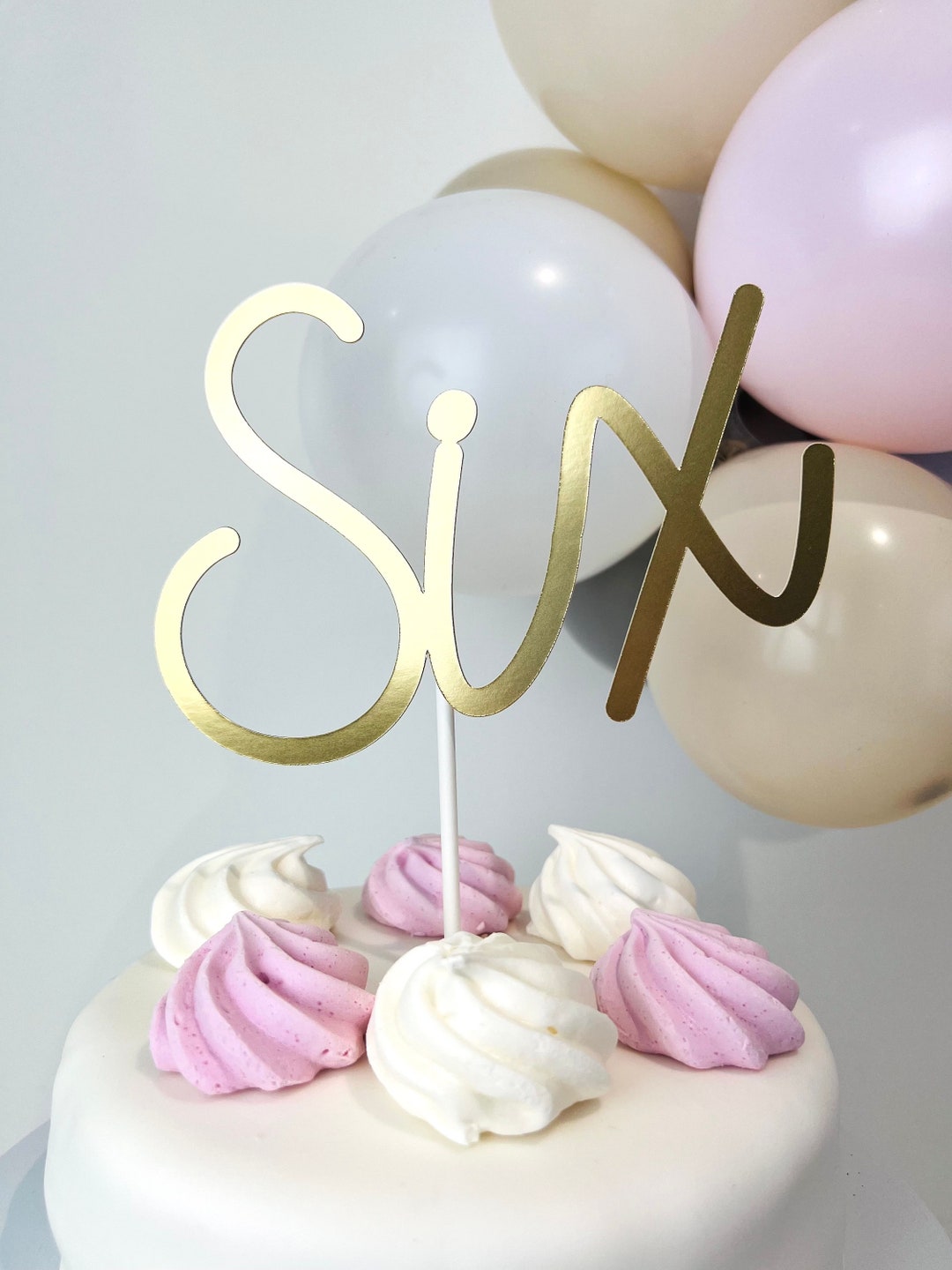 Six Cake Topper, 6th Birthday Cake Topper - Etsy