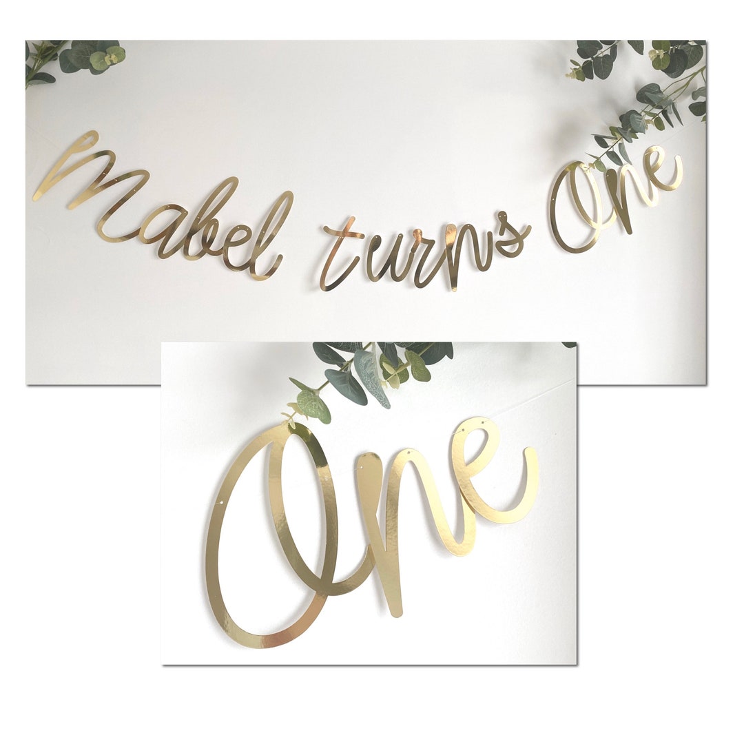 1st Birthday Banner, PERSONALISED Turns One Banner - Etsy