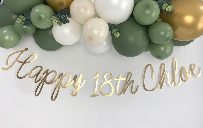 Personalised 18th Birthday Banner Gold 18th Birthday Banner - Etsy UK