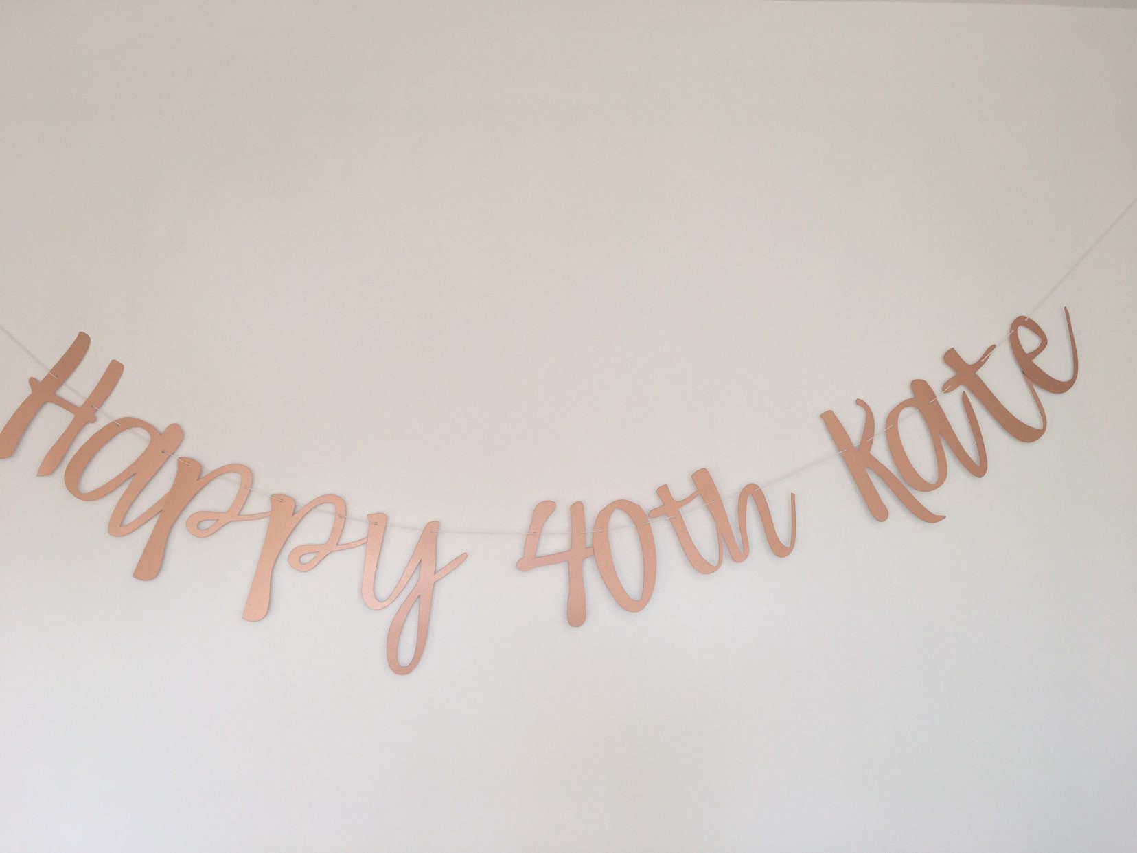 40th Birthday Banner Rose Gold PERSONALISED - Etsy