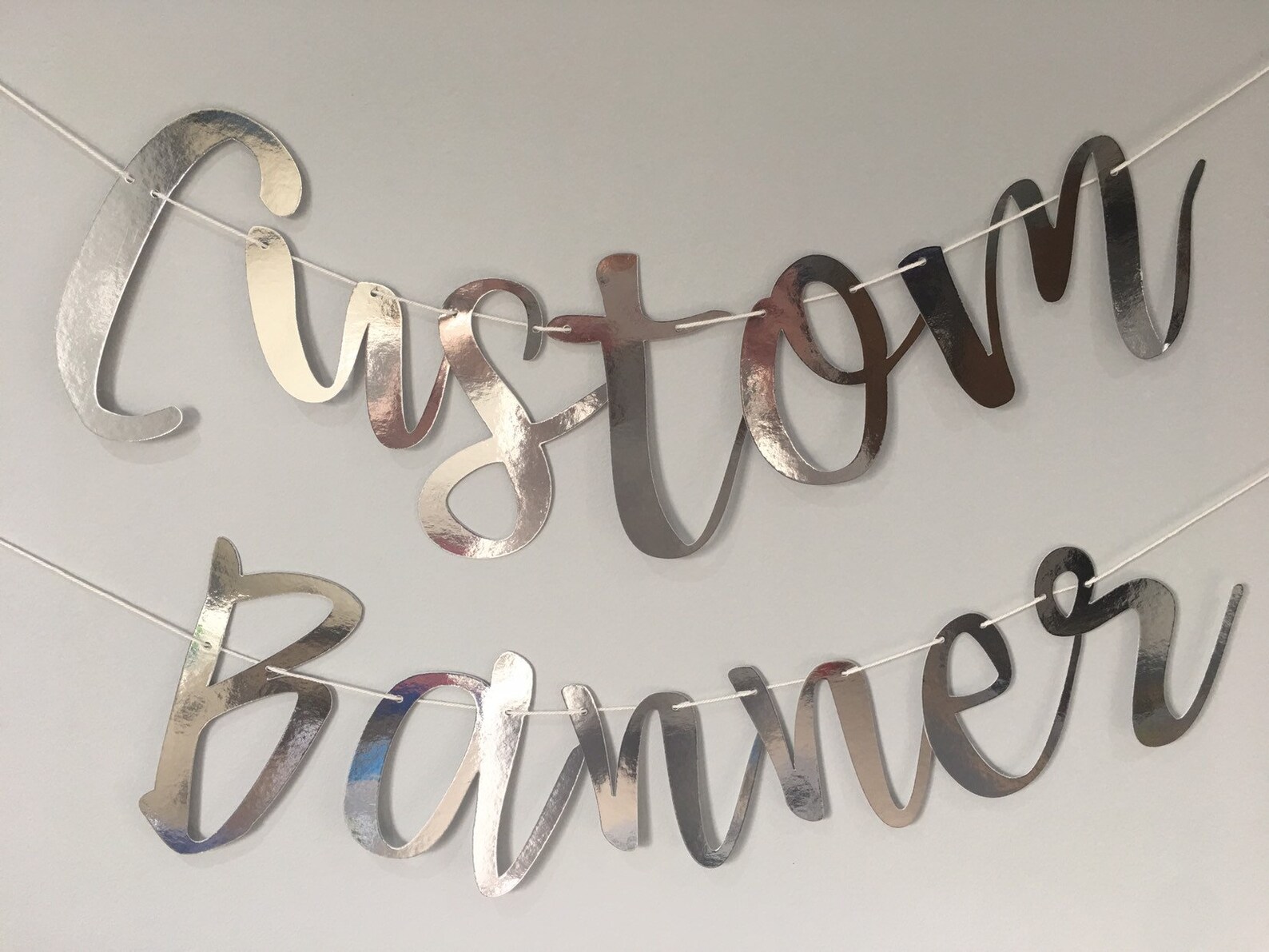 Custom Made Silver Banner Silver Name Bunting - Etsy