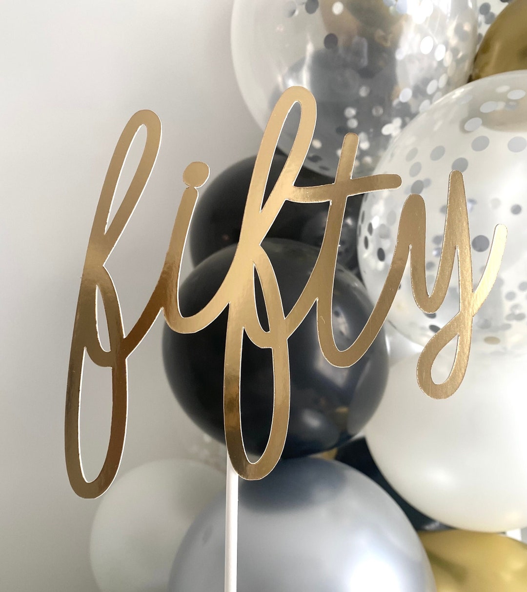 Fifty Cake Topper, 50th Birthday Cake Topper, 24 COLOURS - Etsy