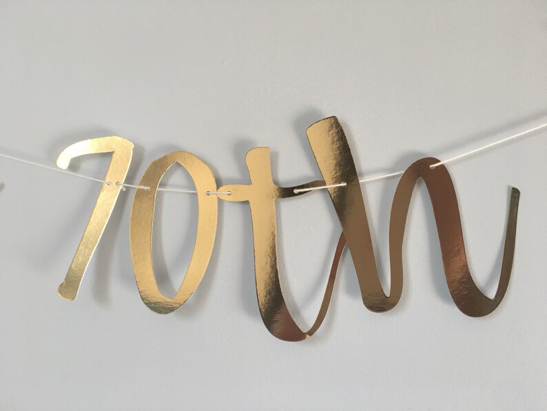 Personalised 70th Birthday Gold Banner Gold 70th Birthday - Etsy