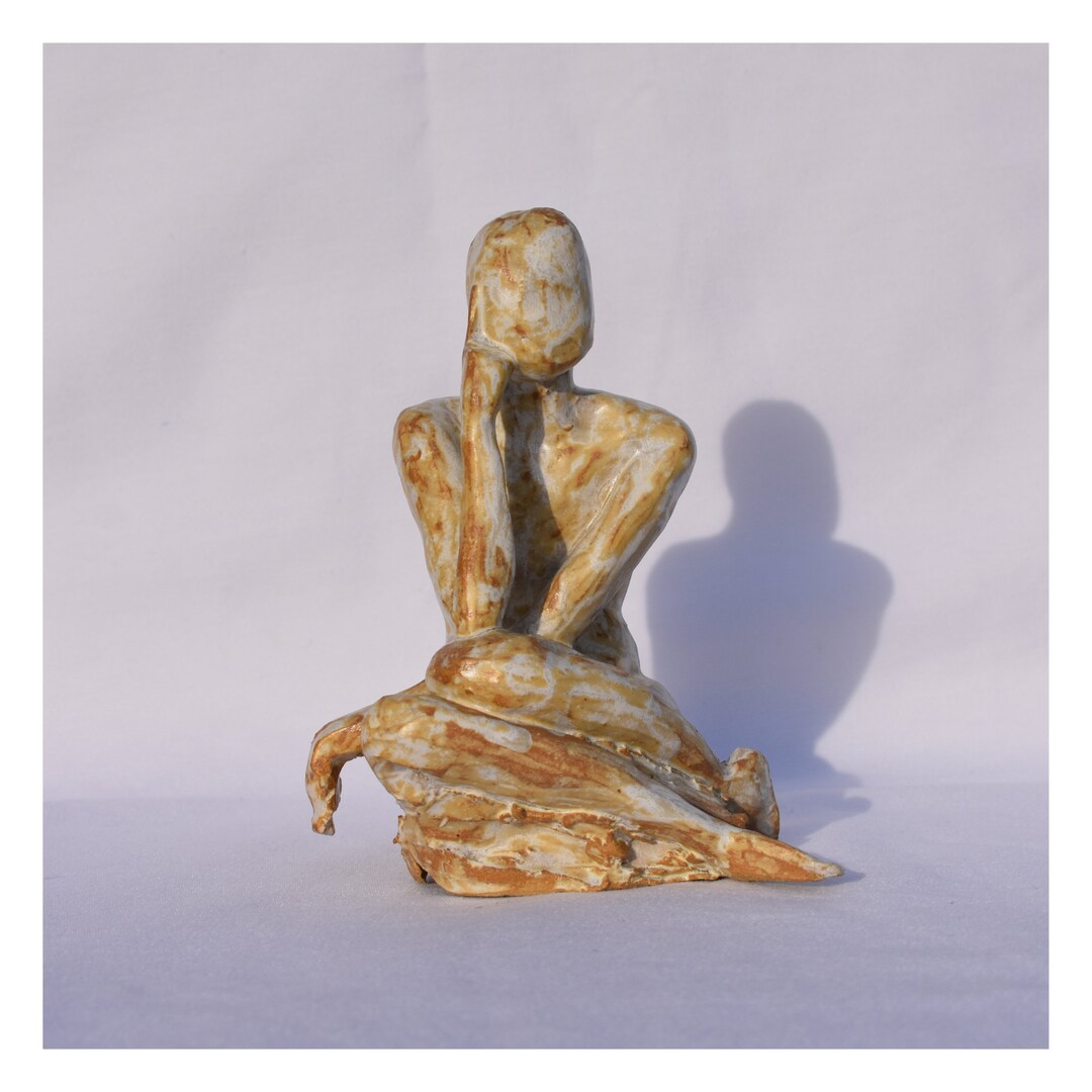 Pondering Woman ceramic Figure Sculpture - Etsy