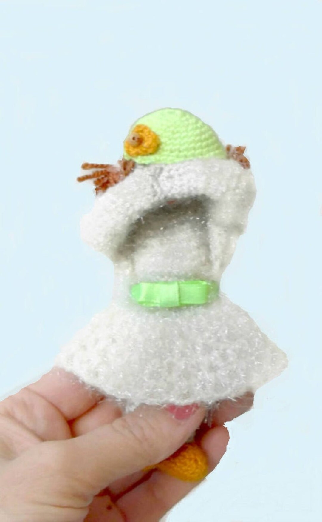 Crocheted Small Crying Doll With White Dress - Etsy