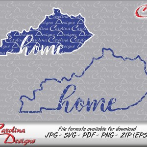 Kentucky State Outline With Home - Etsy