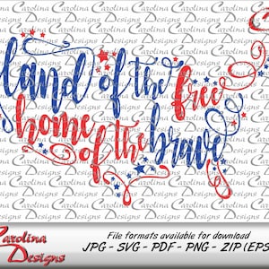 Land of the Free Home of the Brave - Etsy