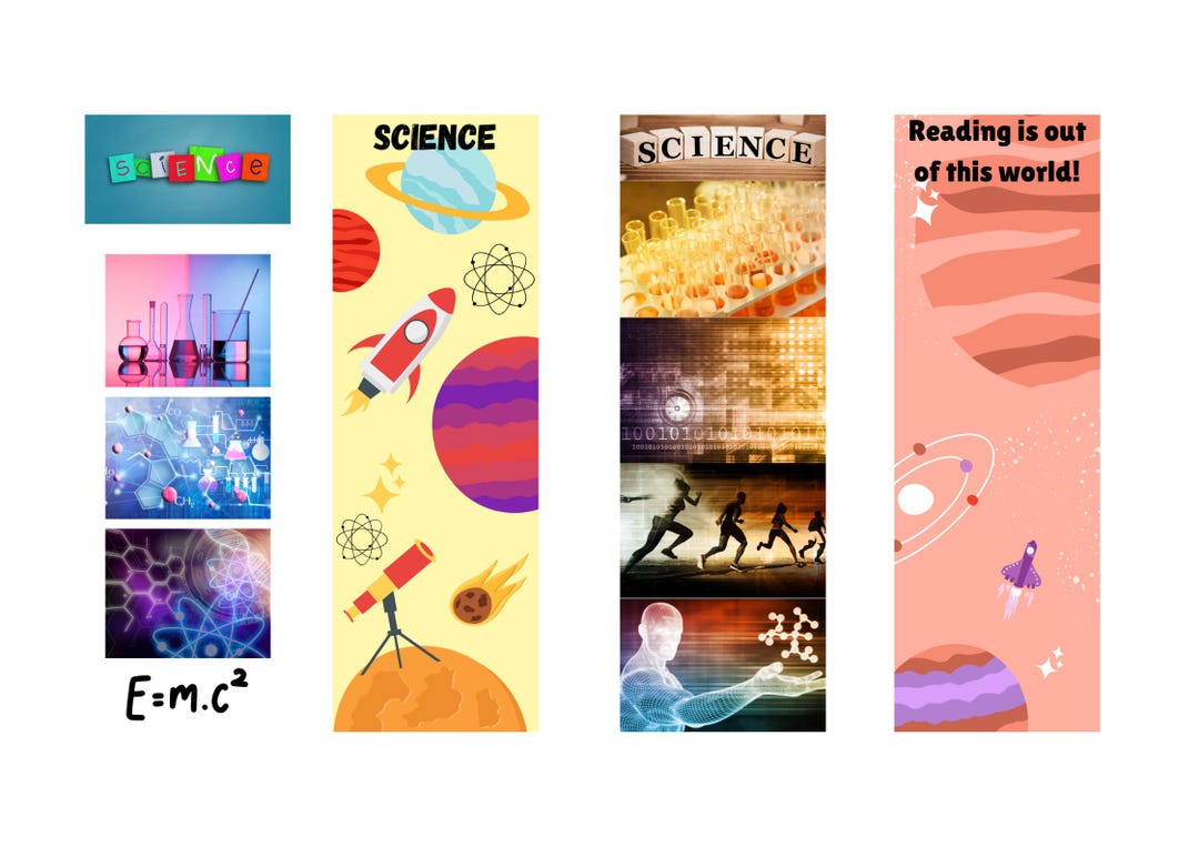 Science Bookmarks Digital Printable Bookmarks | Digital Bookmark ...