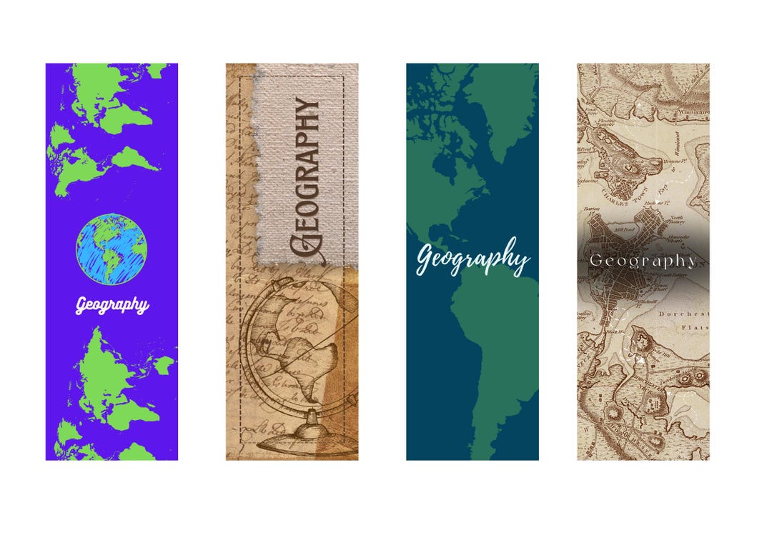Student Geography Bookmarks | Digital Printable Bookmarks | Digital ...