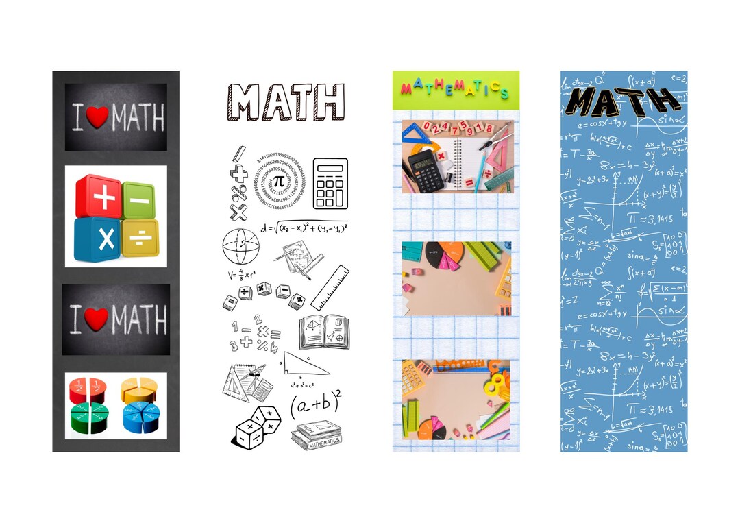 Kids Math Bookmarks | Digital Printable Bookmarks | Digital Bookmark ...