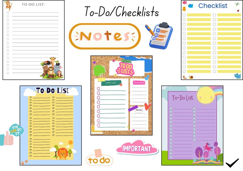 5 Kids To-do/checklists | Digital | Printable | Instant Download - Etsy