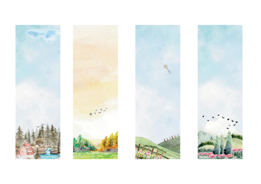 Beautiful Scenery Reader Bookmarks Digital Printable Bookmarks ...
