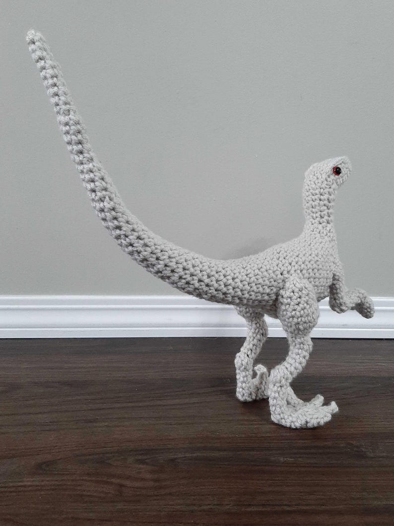 Velociraptor Pattern Crochet Amigurumi, Realistic Posable Stuffed ...