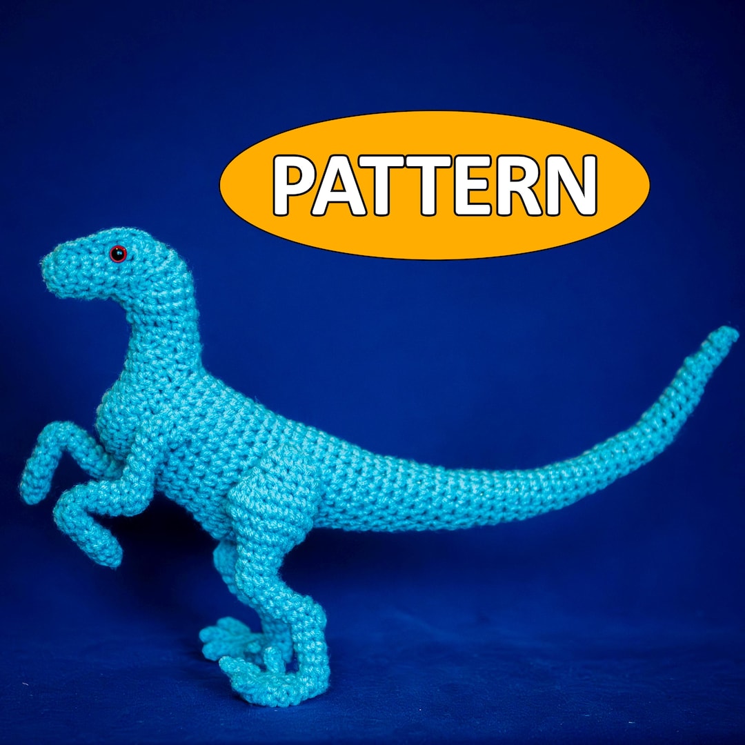 Velociraptor Crochet Pattern – DIGITAL PDF – Amigurumi Stuffed Dinosaur ...