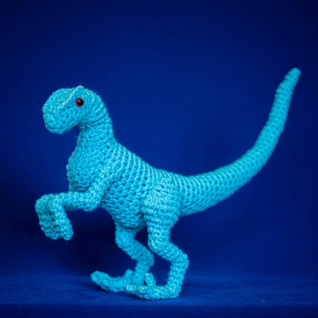 Handmade Velociraptor Plush. Unique Crochet Stuffed Dinosaur. Realistic ...