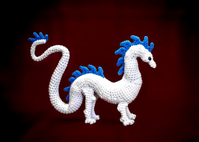 Dragon Crochet Pattern: Poseable Serpentine Amigurumi With Fins (PDF ...