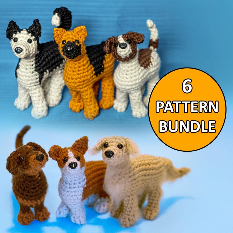 6 Dog Crochet Patterns Bundle: Amigurumi Puppy PDF (golden Retriever ...