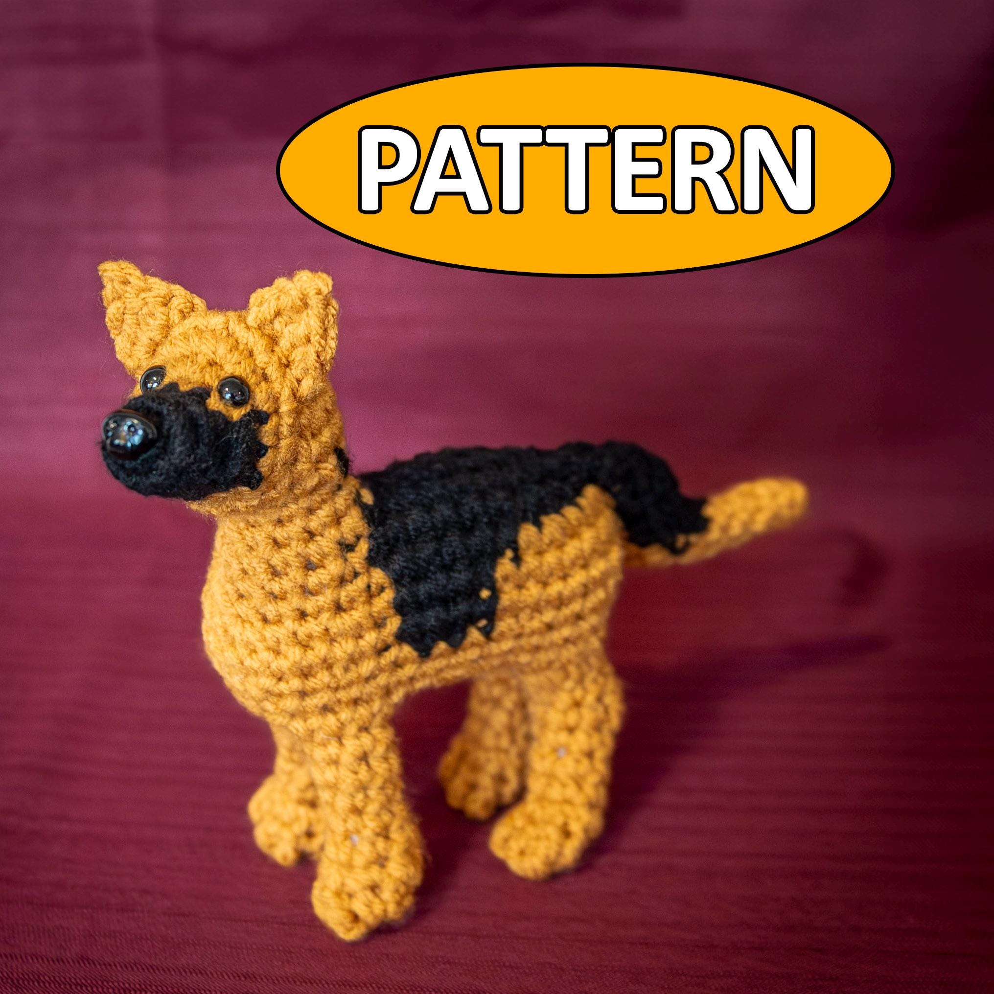 Cute German Shepherd Crochet Pattern – DIGITAL PDF – Low-sew, Lifelike ...