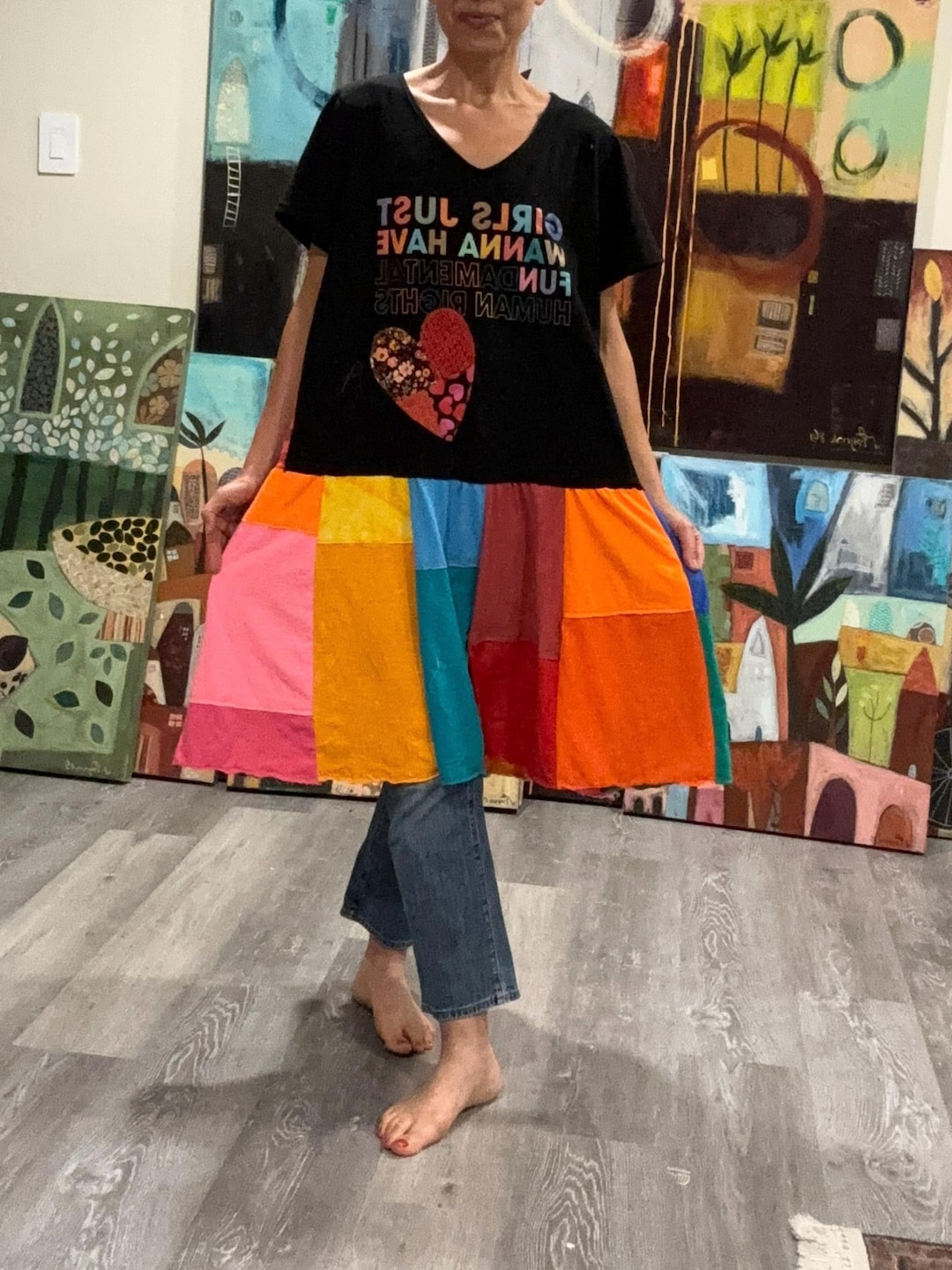 Colorful Funky Tunic 'romit' M-1X, Funny Colorful Knit Top, Up-cycled ...