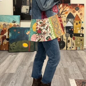 Up-cycled Boho Patchwork Denim Duster 'lisa' L-XL, Hippie Flowers ...