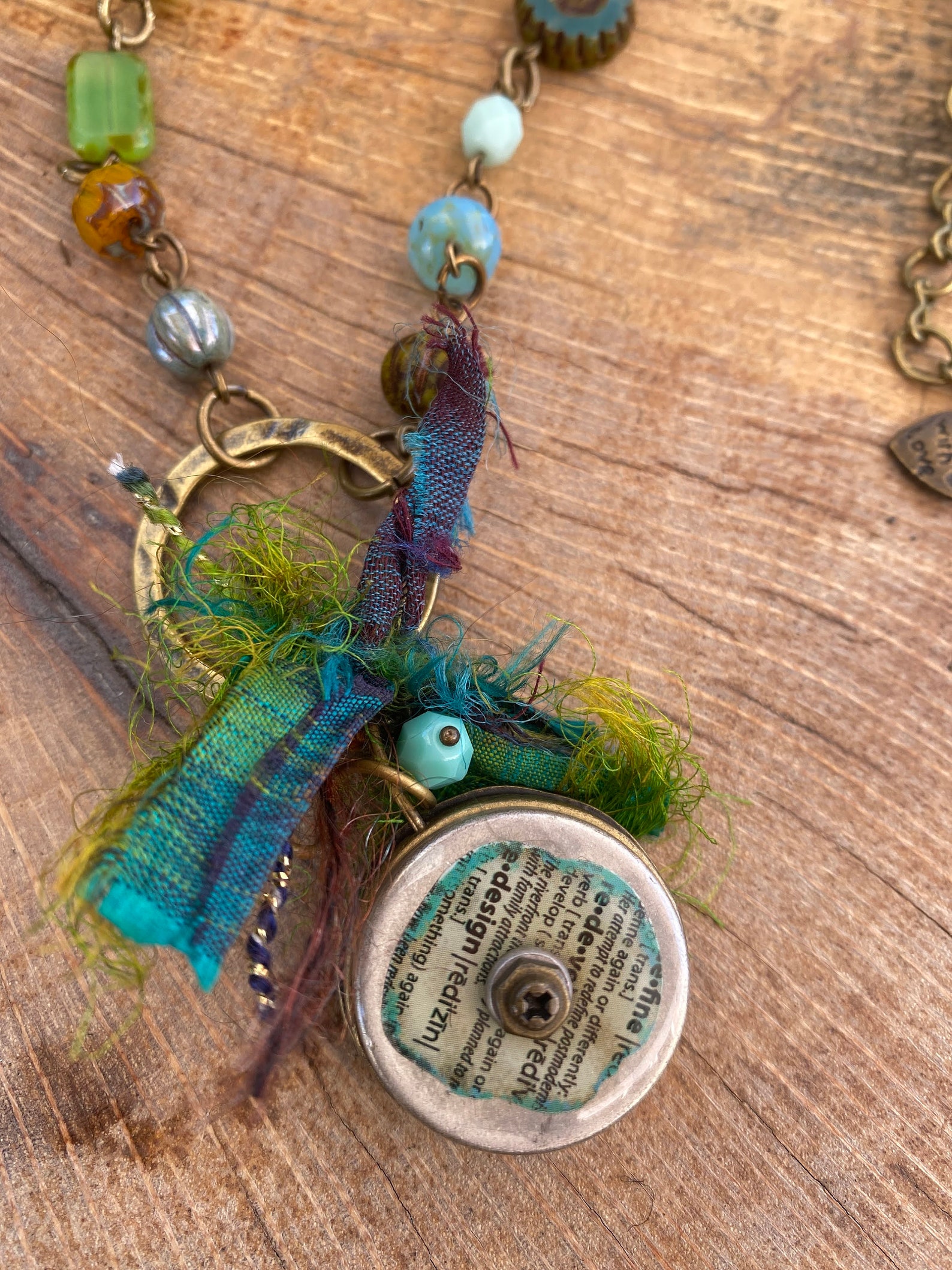 Eclectic boho necklace Davidka Steampunk Hippie | Etsy