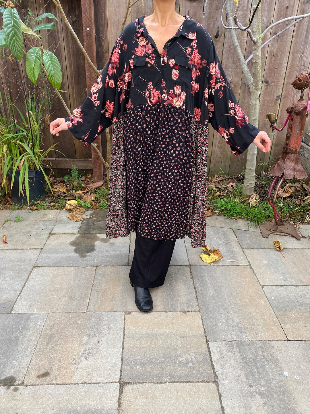 Up-cycled Oversized Boho Elegant Tunic-dress 'lena'2x-4x, Plus Size ...