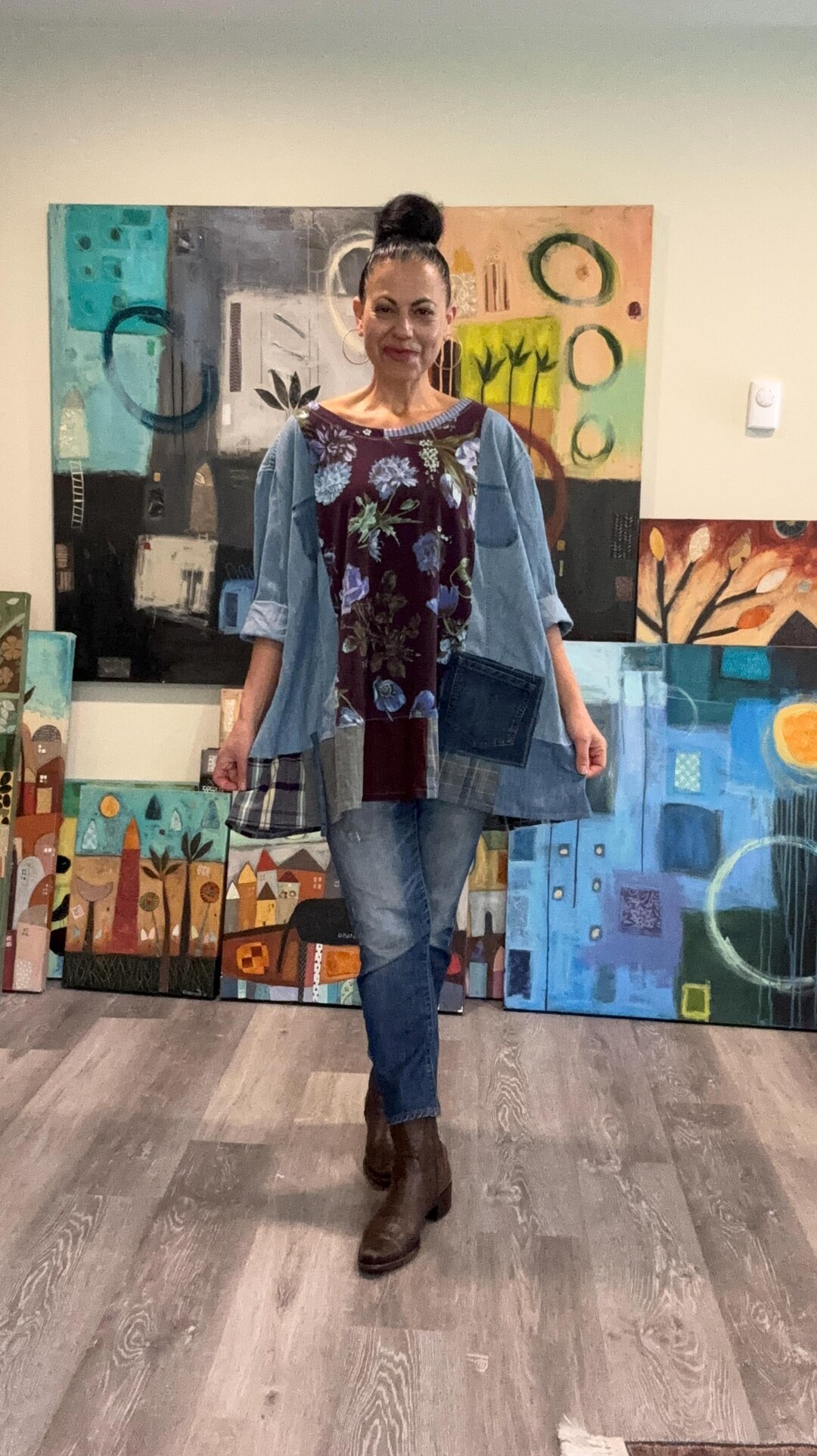 Oversized Funky Tunic 'olga', Boho Rustic Plus Size Top, Up-cycled ...