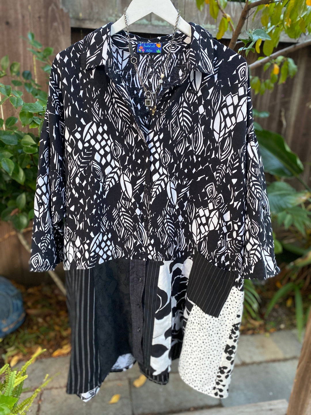 Up-cycled Loose Boho Linen Duster 'levana' L-2X, Farm Chic Linen ...