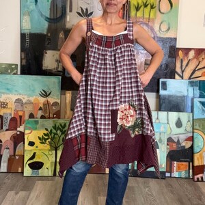 Rustic Double Sided Pinafore 'calya' L-3X, Farm Chic Romantic Pinafore ...