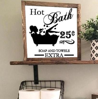 Farmhouse Bathroom Decor Farmhouse Bathroom Sign Rustic | Etsy