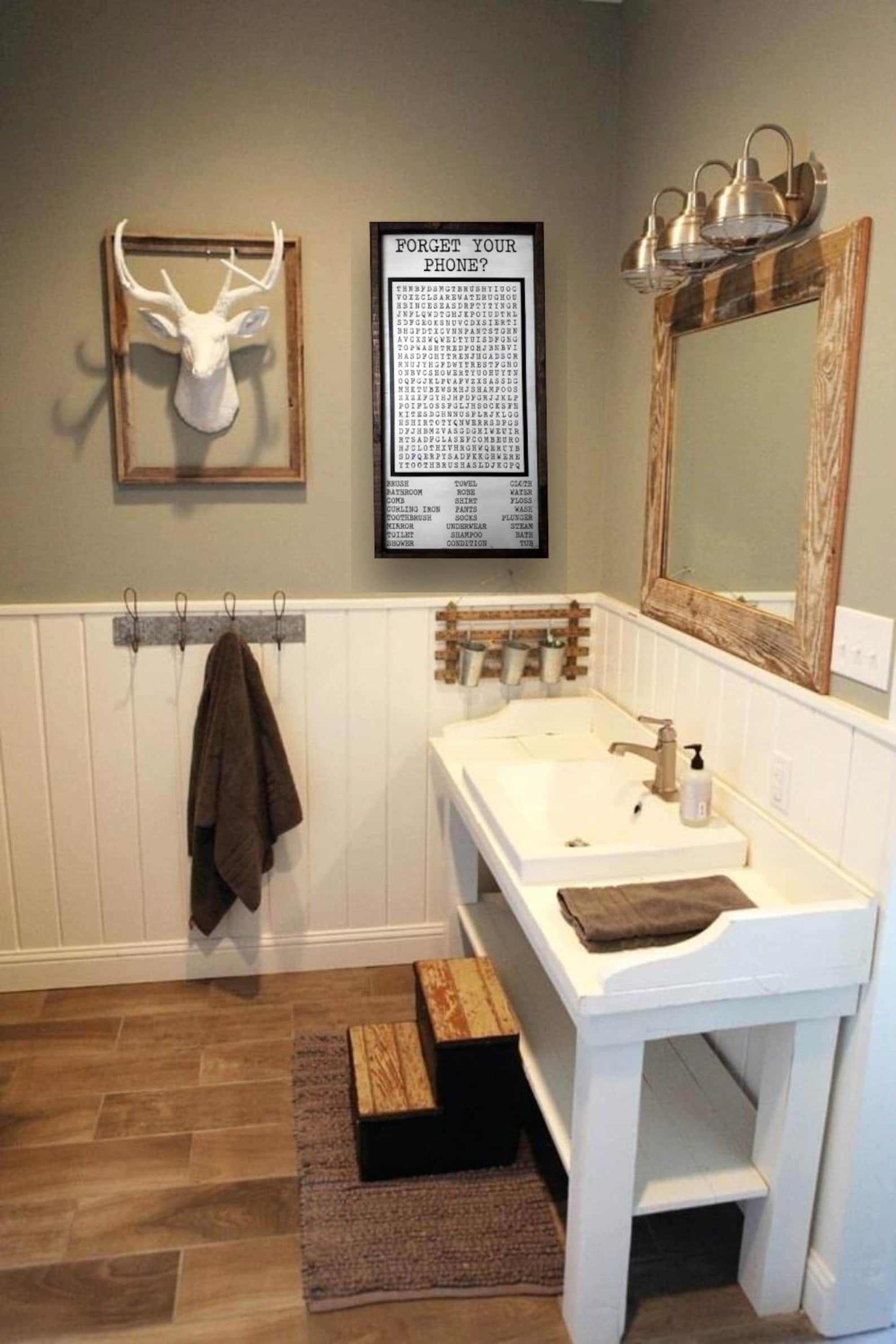 Bathroom Sign, Farmhouse Bathroom, Rustic Bathroom, Farmhouse Bathroom ...