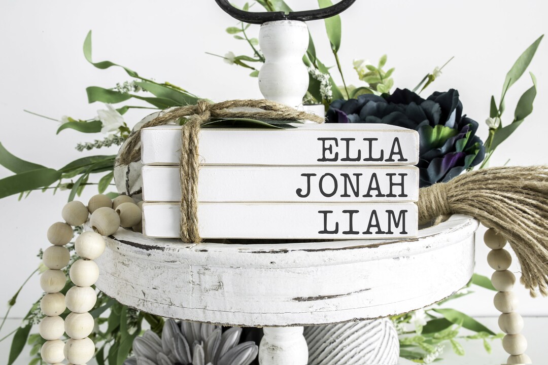 Farmhouse Books, Farmhouse Table Decor, Personalized Farmhouse Decor ...