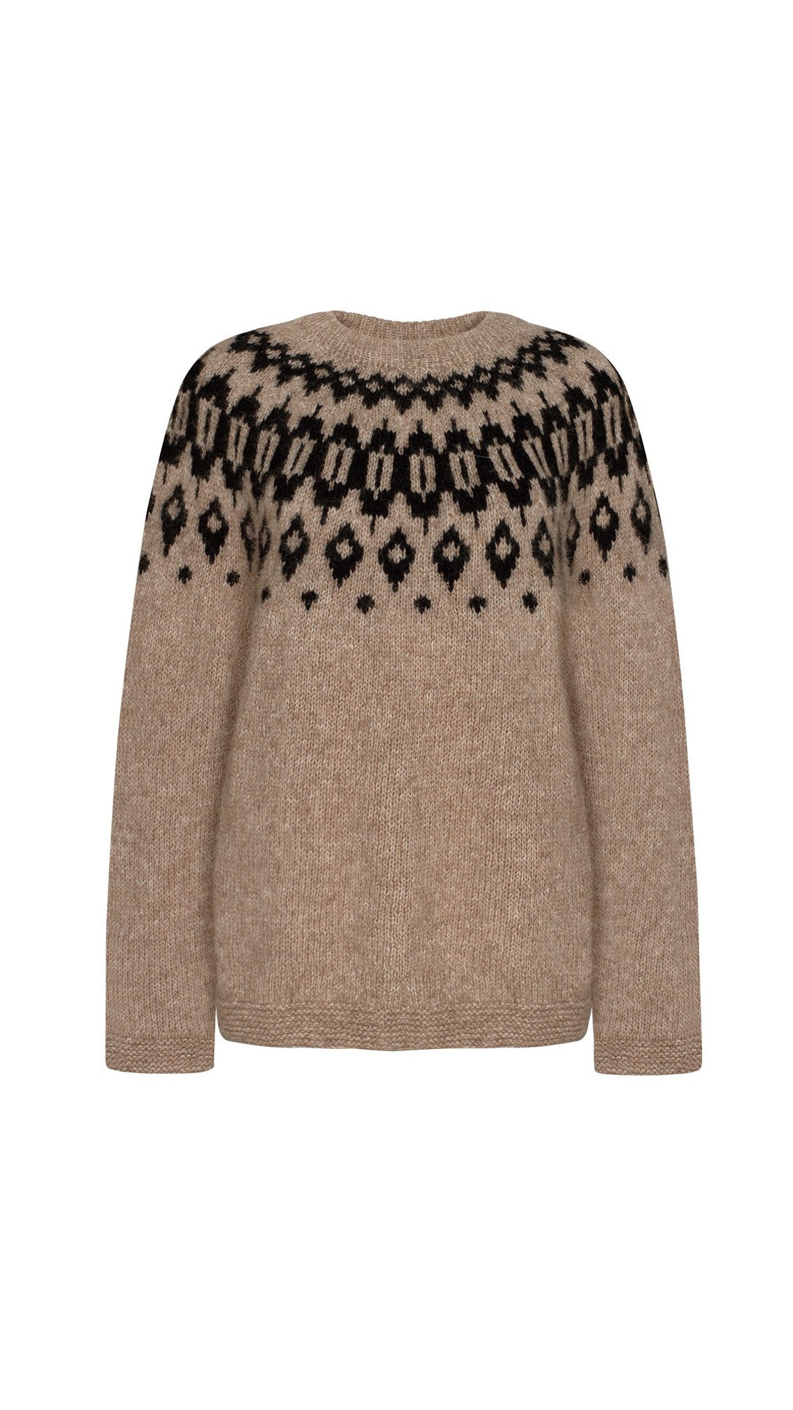 Light Beige Alpaca Women Lopapeysa Sweater. Lopapeysa Alpaca - Etsy