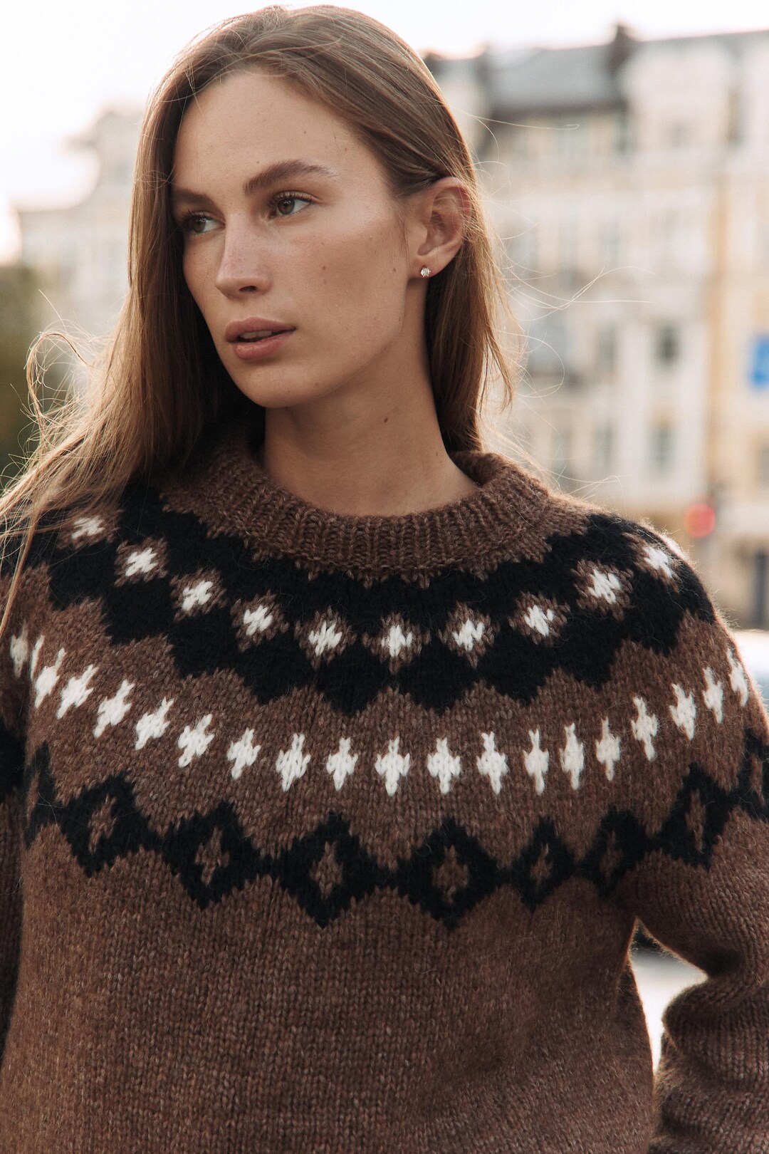 Alpaca Woman Lopapeysa Sweater. Lopapeysa Alpaca Sweater. Fair Isle ...
