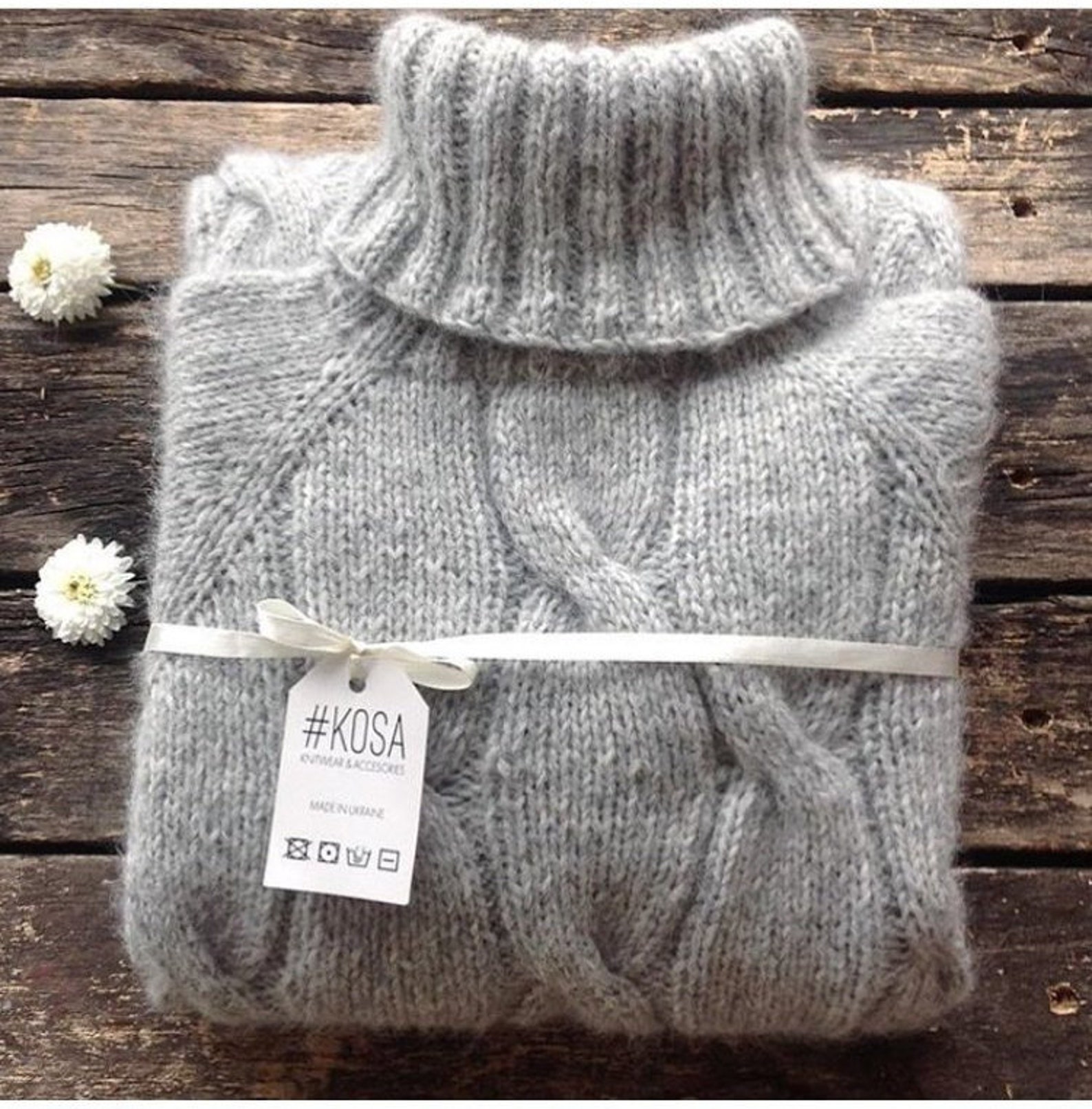 Gray Alpaca Cable Knit Women Sweater. Alpaca Women Sweater. | Etsy