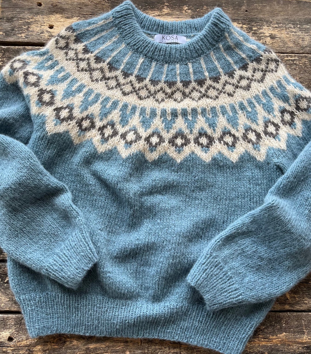 Alpaca Woman Lopapeysa Sweater. Lopapeysa Alpaca Sweater. Fair Isle ...