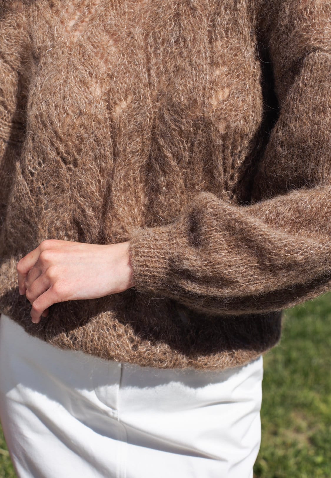 Alpaca Silk Woman Sweater. Openwork Alpaca Woman Sweater. Alpaca Woman ...